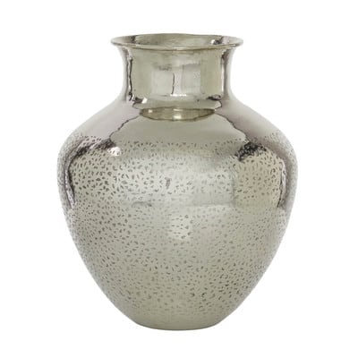 16" Silver Aluminum Contemporary Round Vase | Michaels