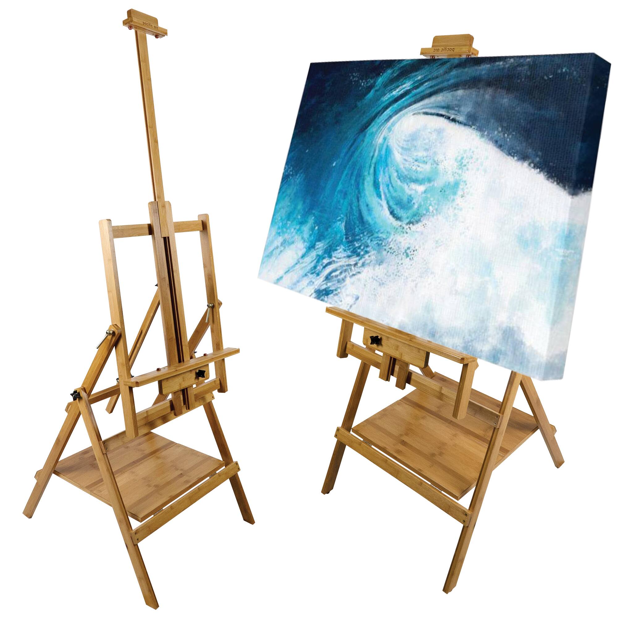Pacific Arc Convertible Watercolor Bamboo Studio Easel with Storage ...