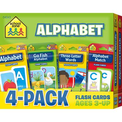 School Zone® Alphabet Flash Card, 4 Pack | Michaels