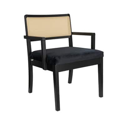 Hello Honey® Crawford Mid-Century Modern Black Solid Wood Arm Chair ...