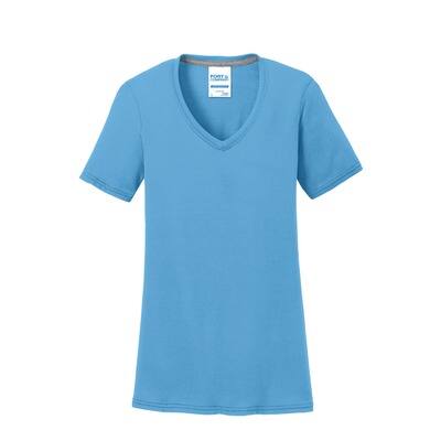 Port & Company® Colors Ladies Performance Blend V-Neck T-Shirt, Size: X ...