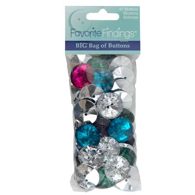 Favorite Findings™ 1" Gem Button Mix | Michaels