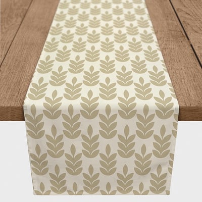 Gold Leaf Pattern 16" x 72" Cotton Twill Runner | Michaels