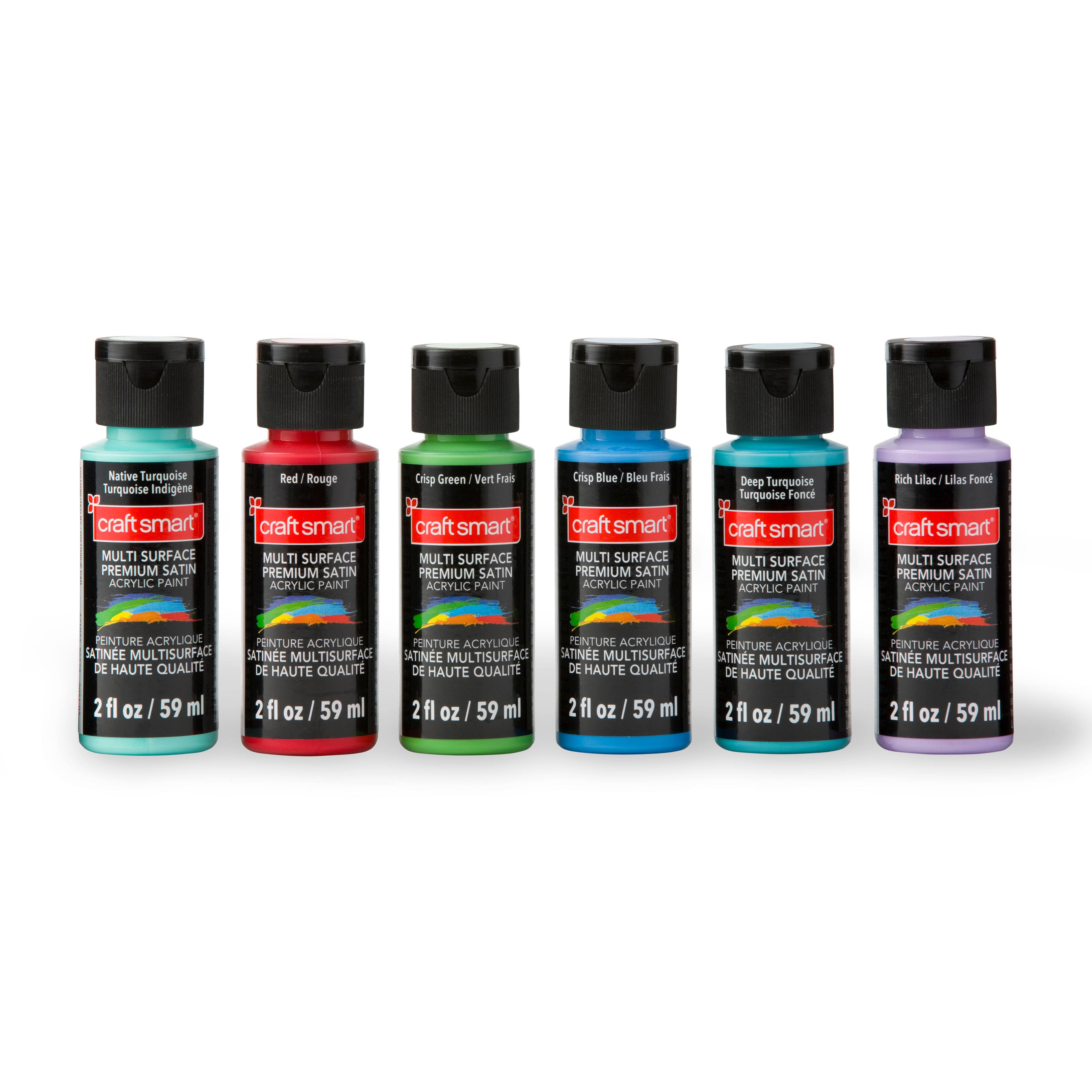 Bright Colors Premium Satin Acrylic Set by Craft Smart® | Multi-Surface ...