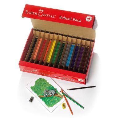 Faber-Castell® 240-Piece Triangular Colored EcoPencils School Pack ...