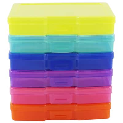 4" x 6" Rainbow Plastic Photo Storage Boxes, 6ct. by Simply Tidy ...