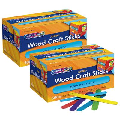Creativity Street® Jumbo Bright Hues Craft Sticks, 2 Packs of 500 ...