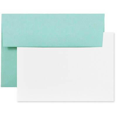 JAM Paper A2 Blank Greeting Card Set, 100ct., Color: Aqua | Michaels