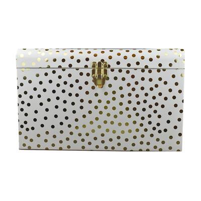 Medium White & Gold Dots Decorative Trunk by Ashland® | Michaels