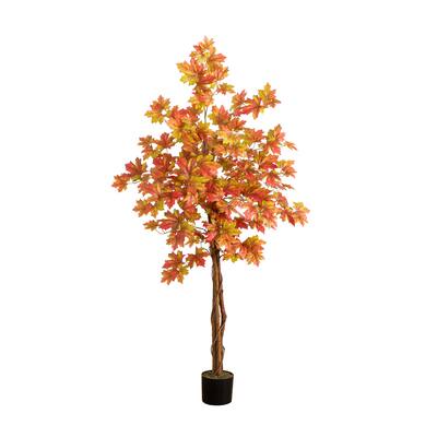 5ft. Deluxe Potted Artificial Autumn Maple Tree | Michaels