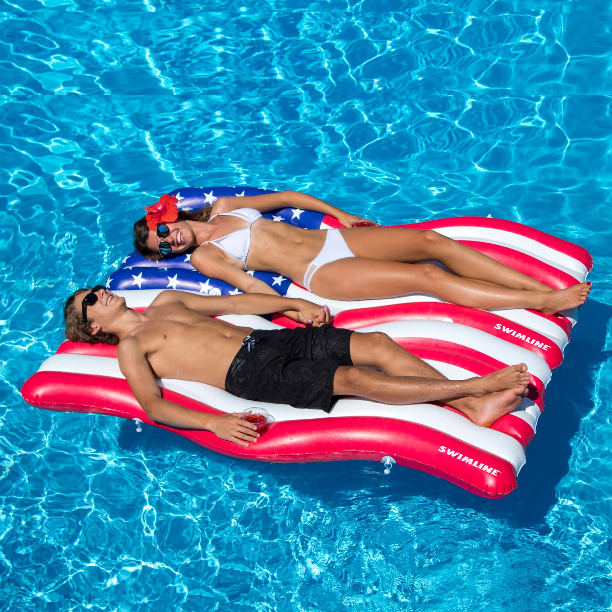 Swimline 6ft. American Flag Patriotic Inflatable Swimming Pool Floats ...