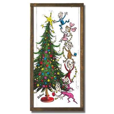 24" The Grinch Christmas Tree Framed Wood Plaque | Michaels