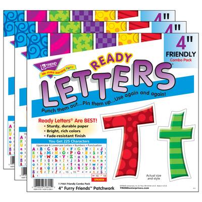 Trend Patchwork FF 4" Friendly Combo Ready Letters®, 3 Pack | Michaels