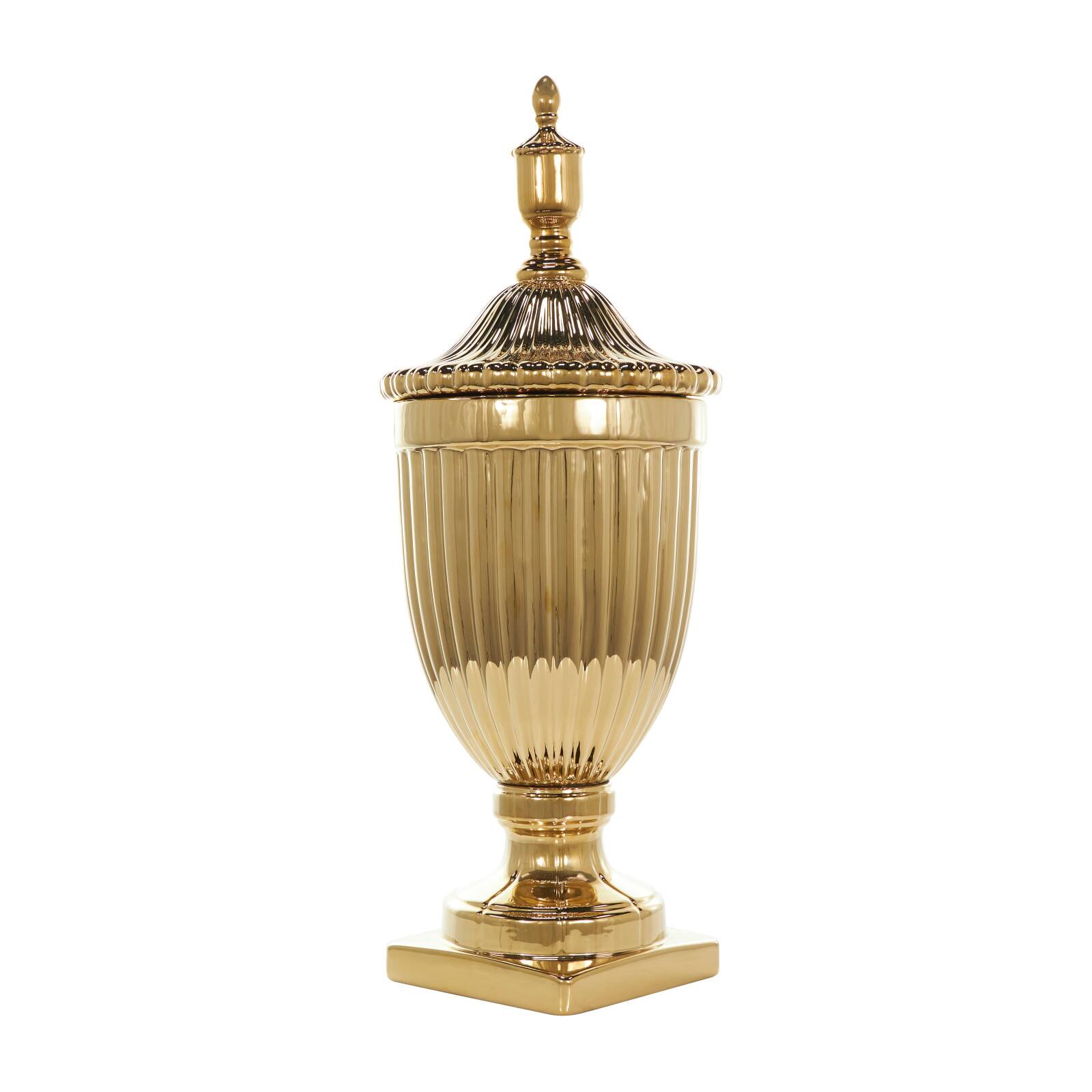 31.5" Gold Ceramic Decorative Jars with Grooves | Michaels
