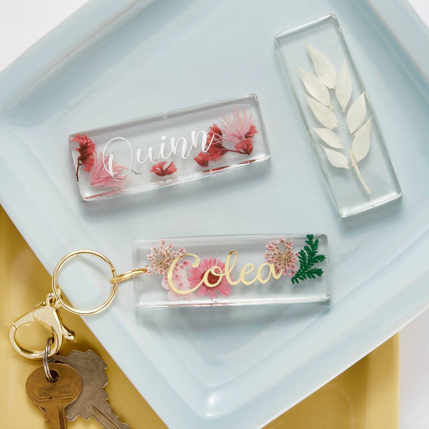 Personalized Pressed Flower Resin Keychain Michaels