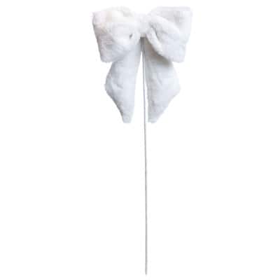 24" White Faux Fur Bow Stem by Ashland® | Michaels