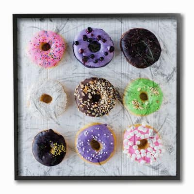 Stupell Industries Colorful Donut Grid Black Framed Print | Michaels