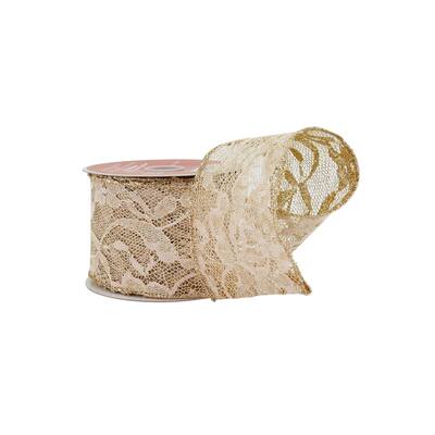 Ruban en dentelle de lin avec fil métallique, 6,35 cm x 6 m, par ...