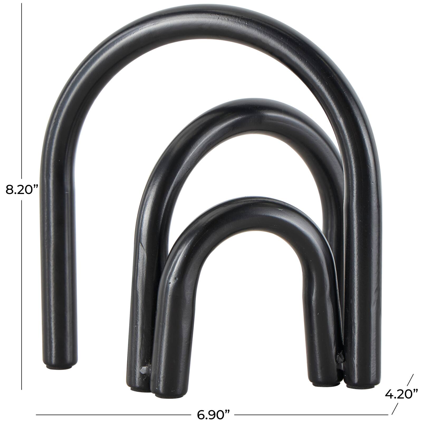 8" Black Metal Geometric Overlapping Arch Sculpture | Michaels