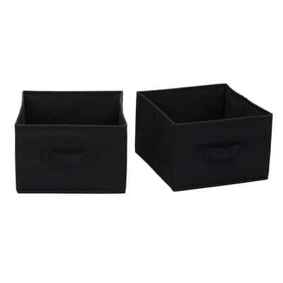 Household Essentials 11.5" Open Storage Box, 2ct., Color: Black | Michaels