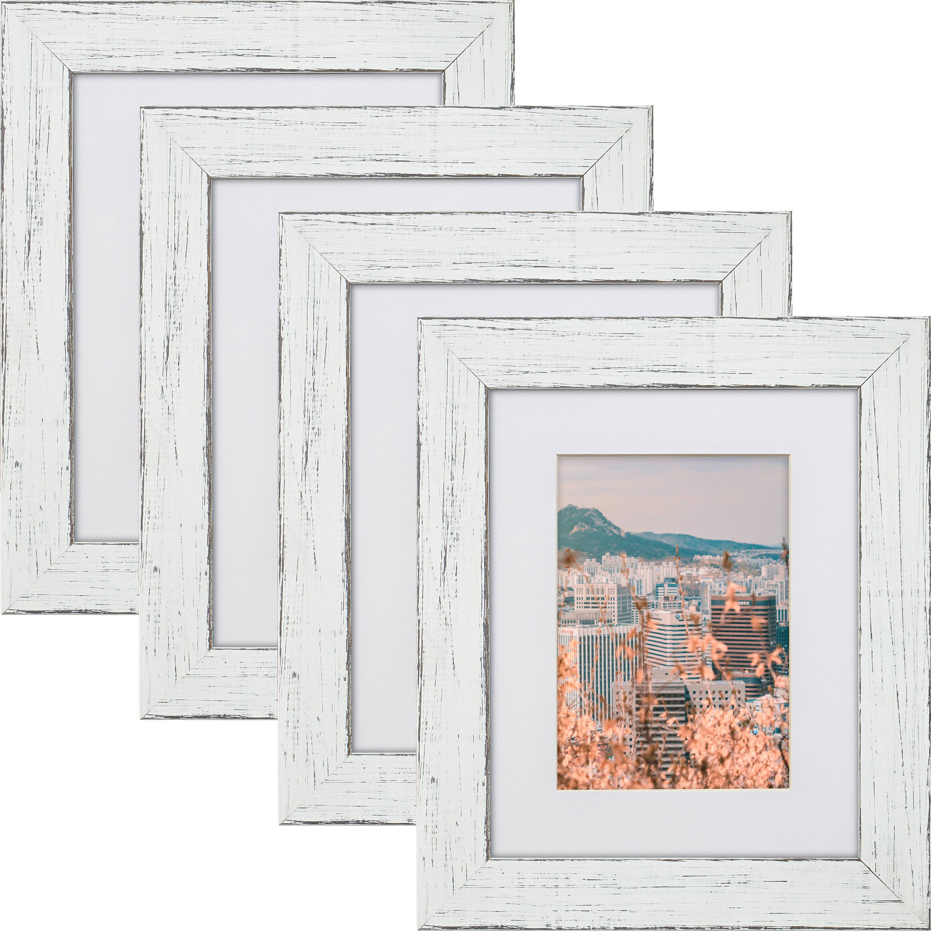 Craig Frames 4 Pack: Jasper Marshmallow Weathered White Picture Frame with Mat | Michaels