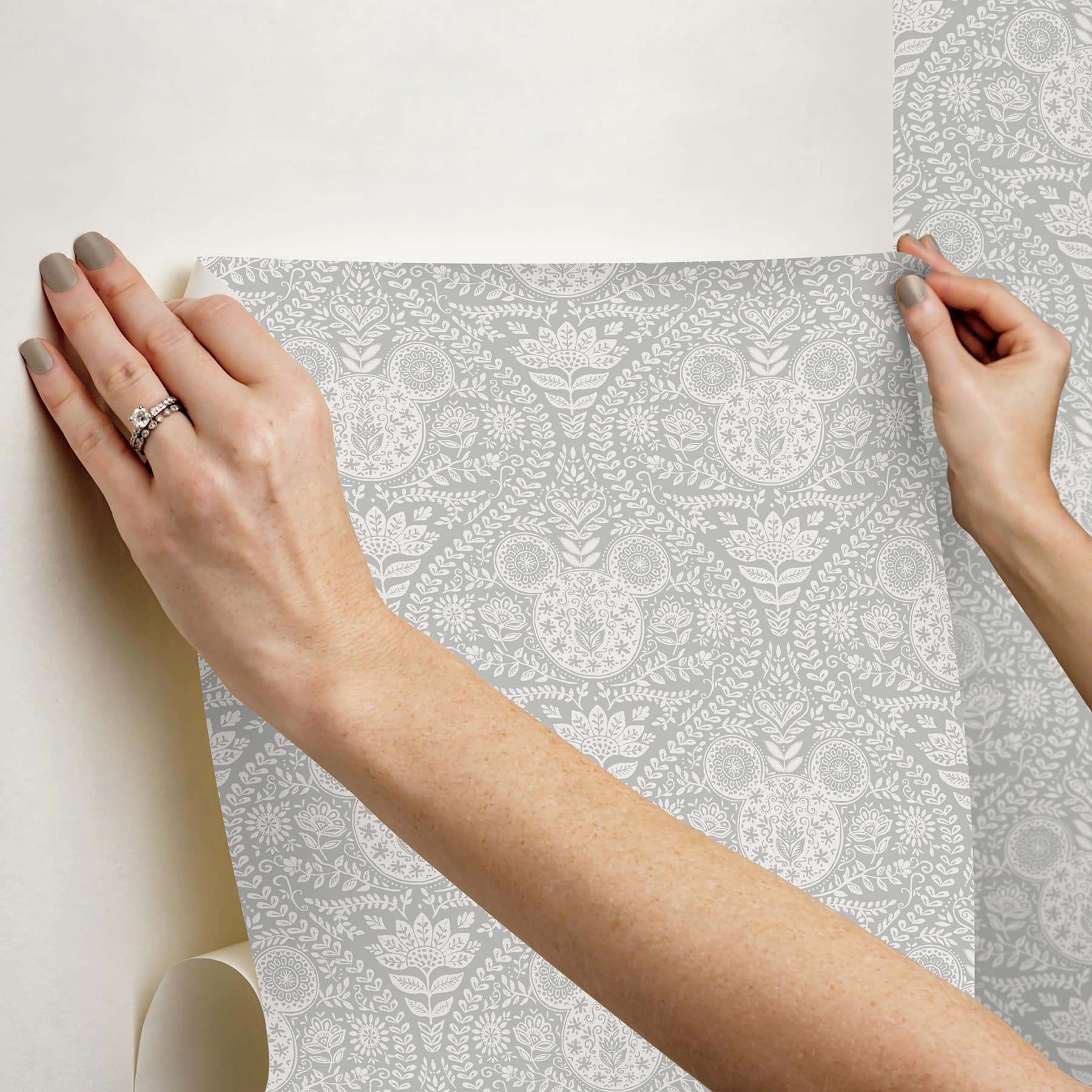 Roommates Disney Mickey Mouse Block Print Peel Stick Wallpaper