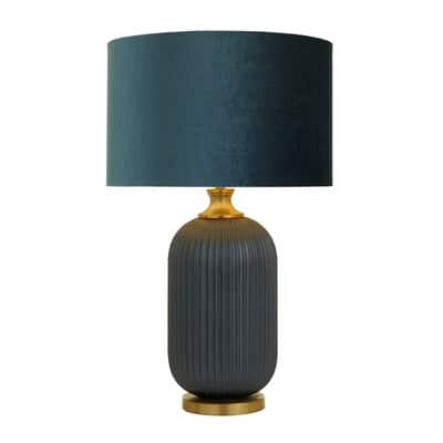 Blue Velvet Transitional Table Lamp, 26" x 16" x 16" | Michaels