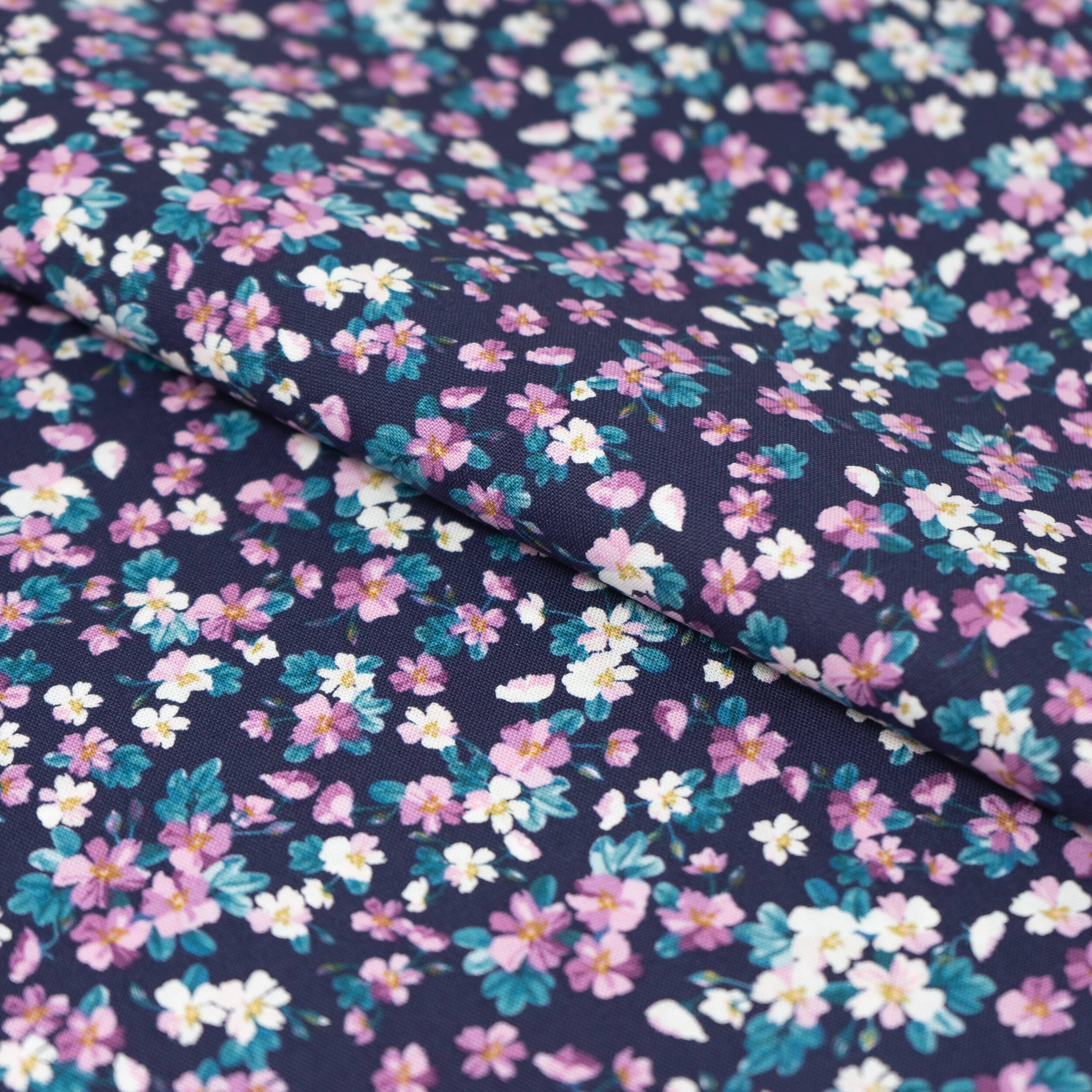 SINGER Purple Small Floral on Purple Cotton Fabric | Michaels