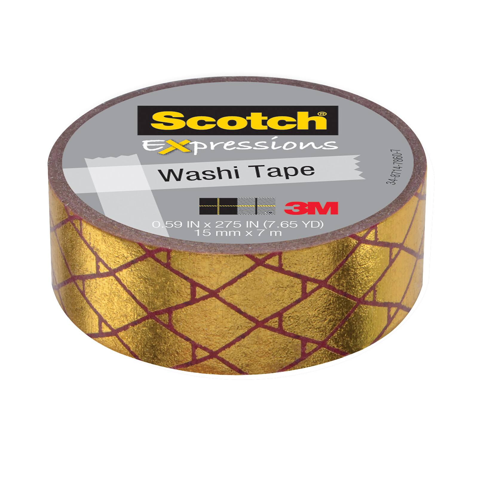 3M Scotch® Expressions Magenta & Gold Foil Diamonds Washi Tape | Michaels