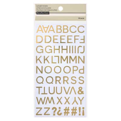 Buy in Bulk - 12 Pack: Gold Foil Thin Alphabet Stickers by ...