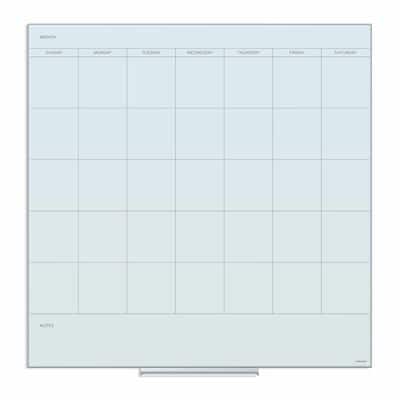 U Brands White 36" x 36" Frosted Floating Non-Magnetic Glass Dry-Erase ...