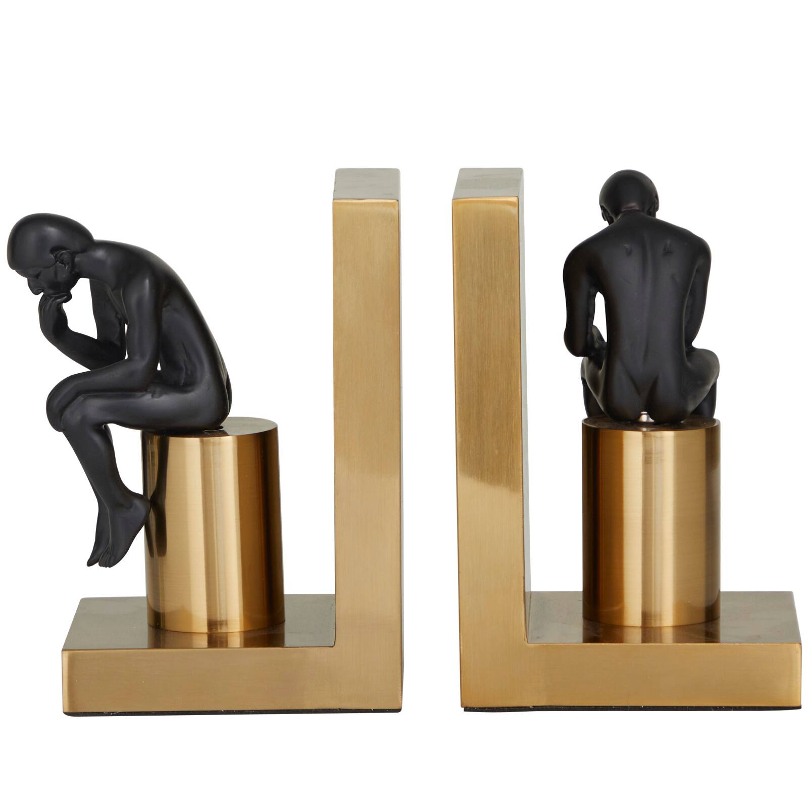 The Novogratz 7" Gold Metal The Thinker People Bookends Set | Michaels