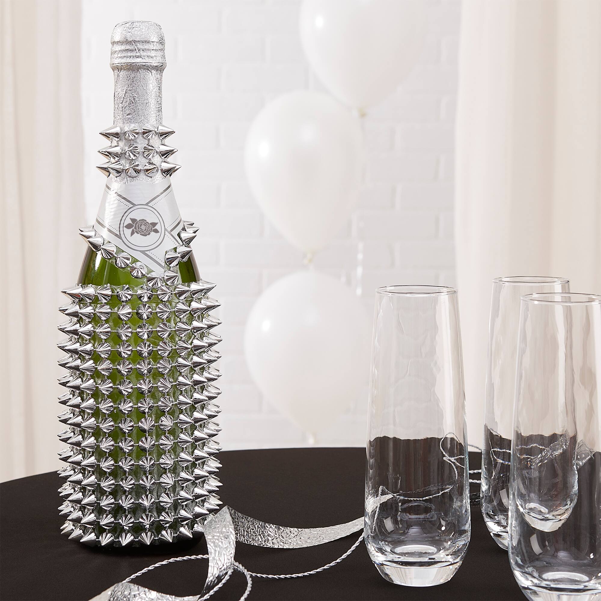 FloraCraft® Flora Cheers™ Silver Spikes Bottle Bling | Michaels