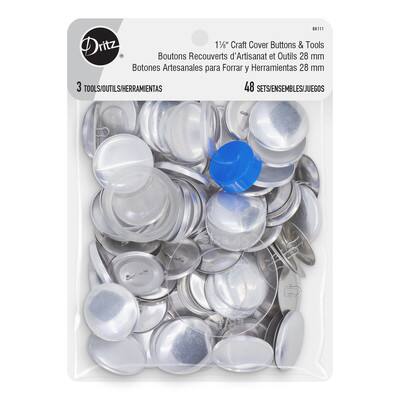 Dritz® Silver Craft Cover Buttons & Tools, 48 Sets | Michaels
