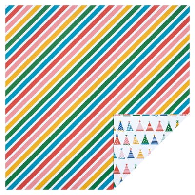 Birthday Hat & Stripe Double-Sided Cardstock Paper by Recollections ...