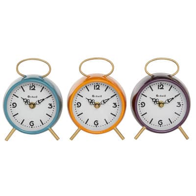 6" Multicolored Wood Modern Clock Set | Michaels