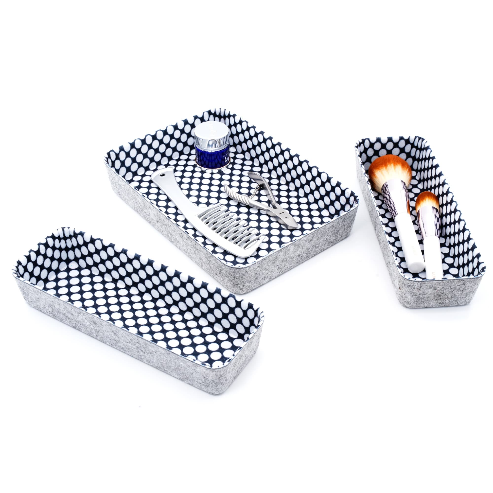 Welaxy Felt 3 Piece Polka Dot Drawer Organizer Set | Michaels