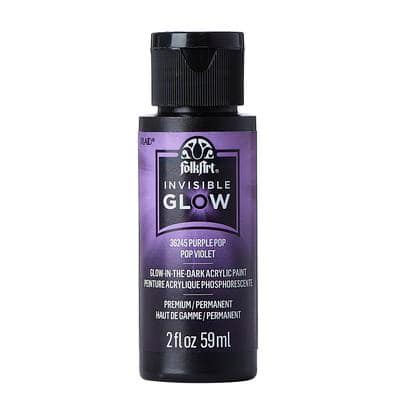 FolkArt® Invisible Glow in the Dark Acrylic Paint, Color: Purple Pop ...