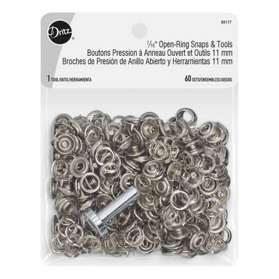 Dritz® Silver Open-Ring Snaps & Tools, 60 Sets | Michaels