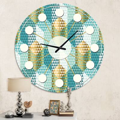 Designart 'Retro Hexagon Pattern Viii Mid-Century Modern Wall Clock ...
