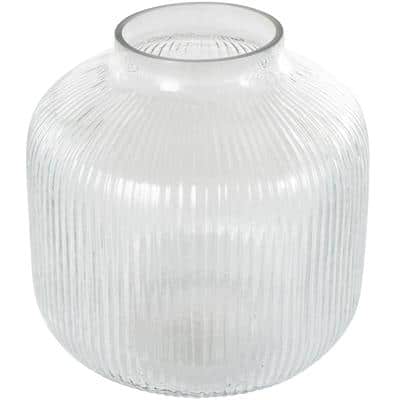 11" Clear Glass Short Round Ribbed Decorative Vase | Michaels