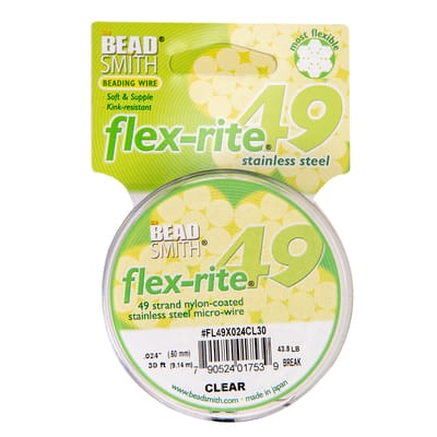 The Beadsmith® Flex-rite® 0.024" Clear 49 Strand Wire, 30ft. | Michaels