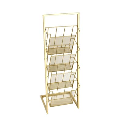 Gold Contemporary Tabletop Metal Magazine Rack | Michaels