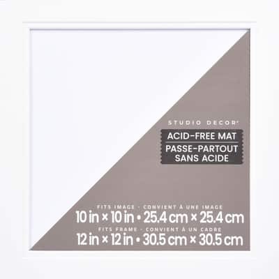 12" x 12" Brazilian White Double Mat by Studio Décor®, 10" x 10 ...