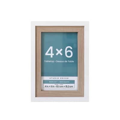 Basics™ 4" x 6" White & Natural Two-Tone Frame by Studio Décor® | Michaels