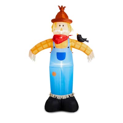 Glitzhome® 9ft. Lighted Inflatable Scarecrow Décor | Michaels