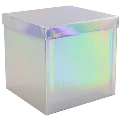 Large Silver Holographic Box by Celebrate It™ | Michaels