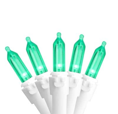 100ct. LED Mini Christmas Lights With White Wire, Color: Green | Michaels