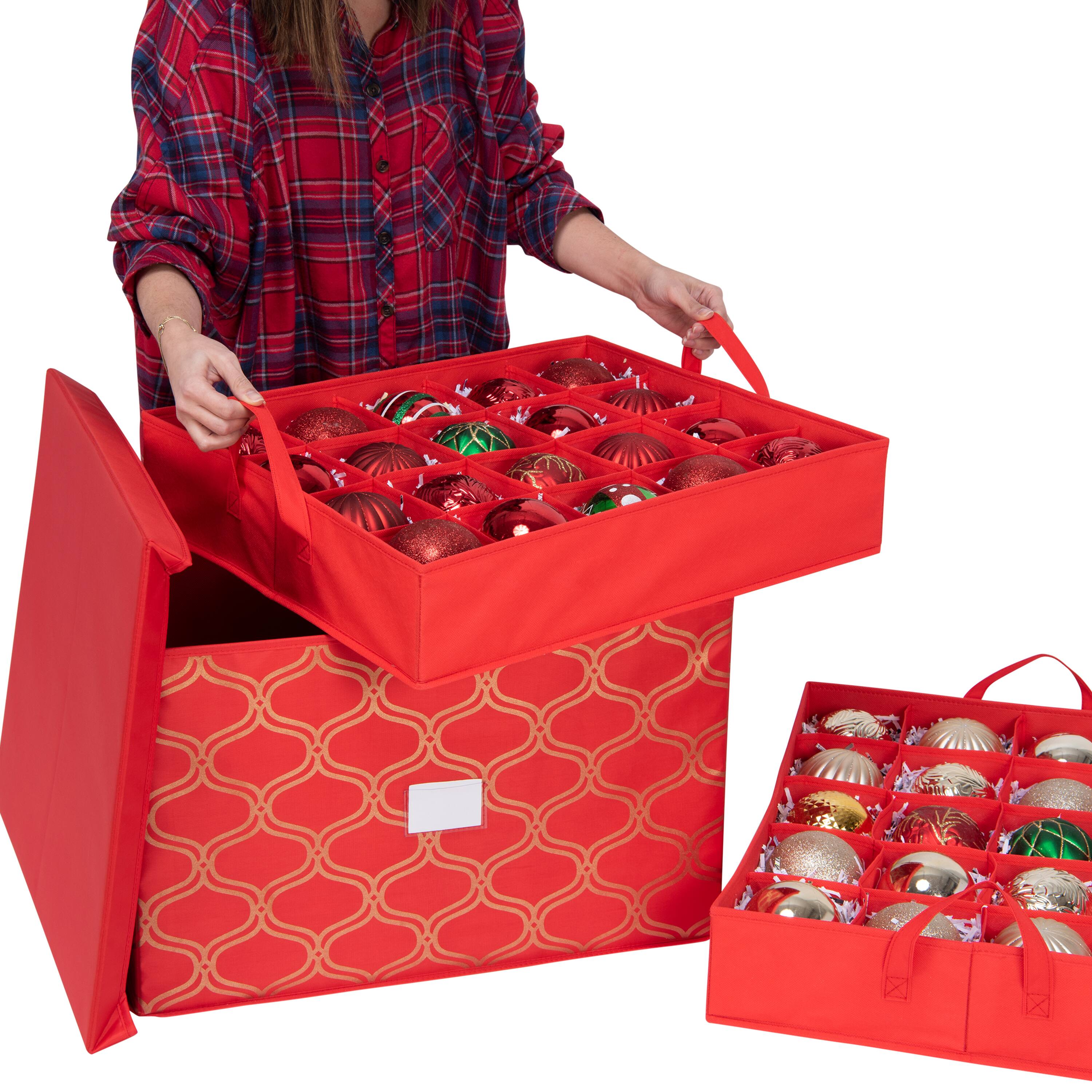 Simplify Red 60ct. Ornament Storage Box | Michaels