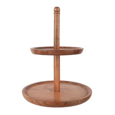 16" Natural 2-Tier Wooden Tray by Ashland® | Michaels